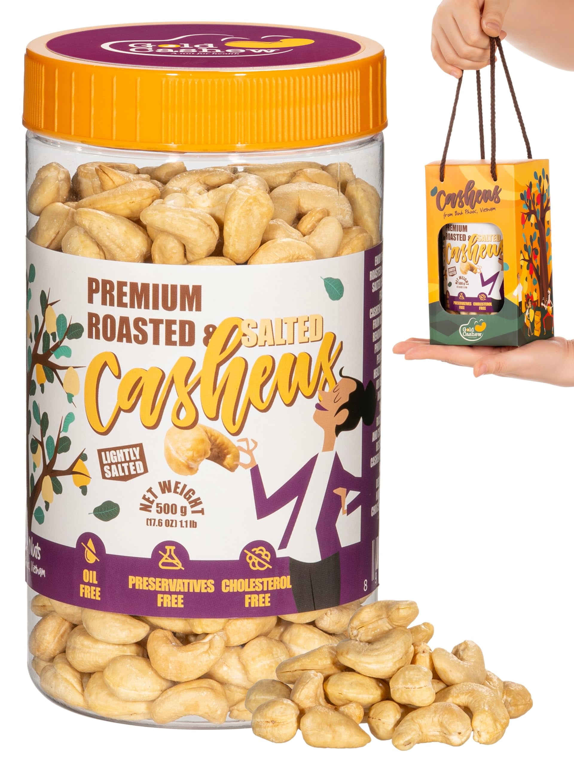 Cashews Roasted Lightly Salted TGF4 - Snacks for Adults, Nut (No Mixed ...