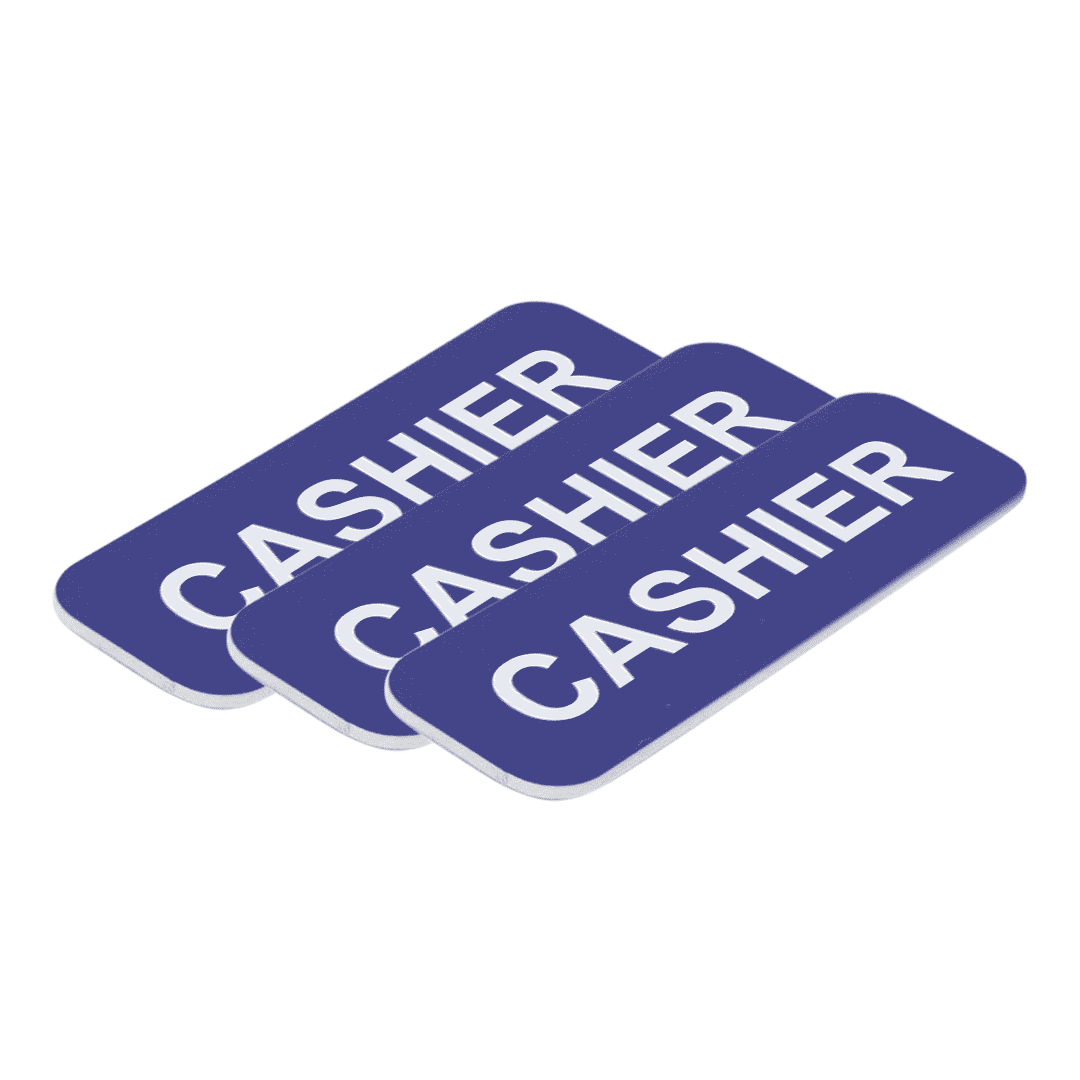 Cashier 1 x 3" Name Tag/Badge, Blue, (3 Pack) - Walmart.com