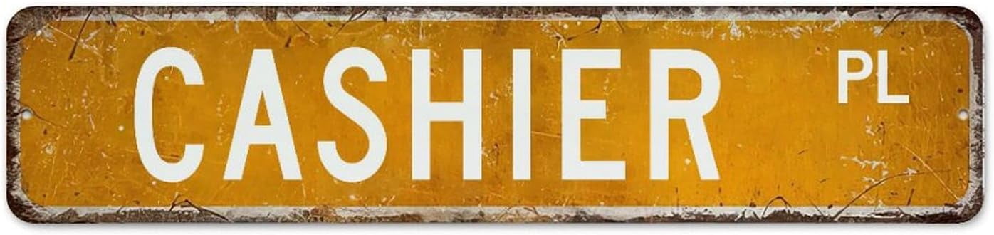 Cashier 4"x16" Metal Signs Rustic Bathroom Indoor Patio Room Decor for ...