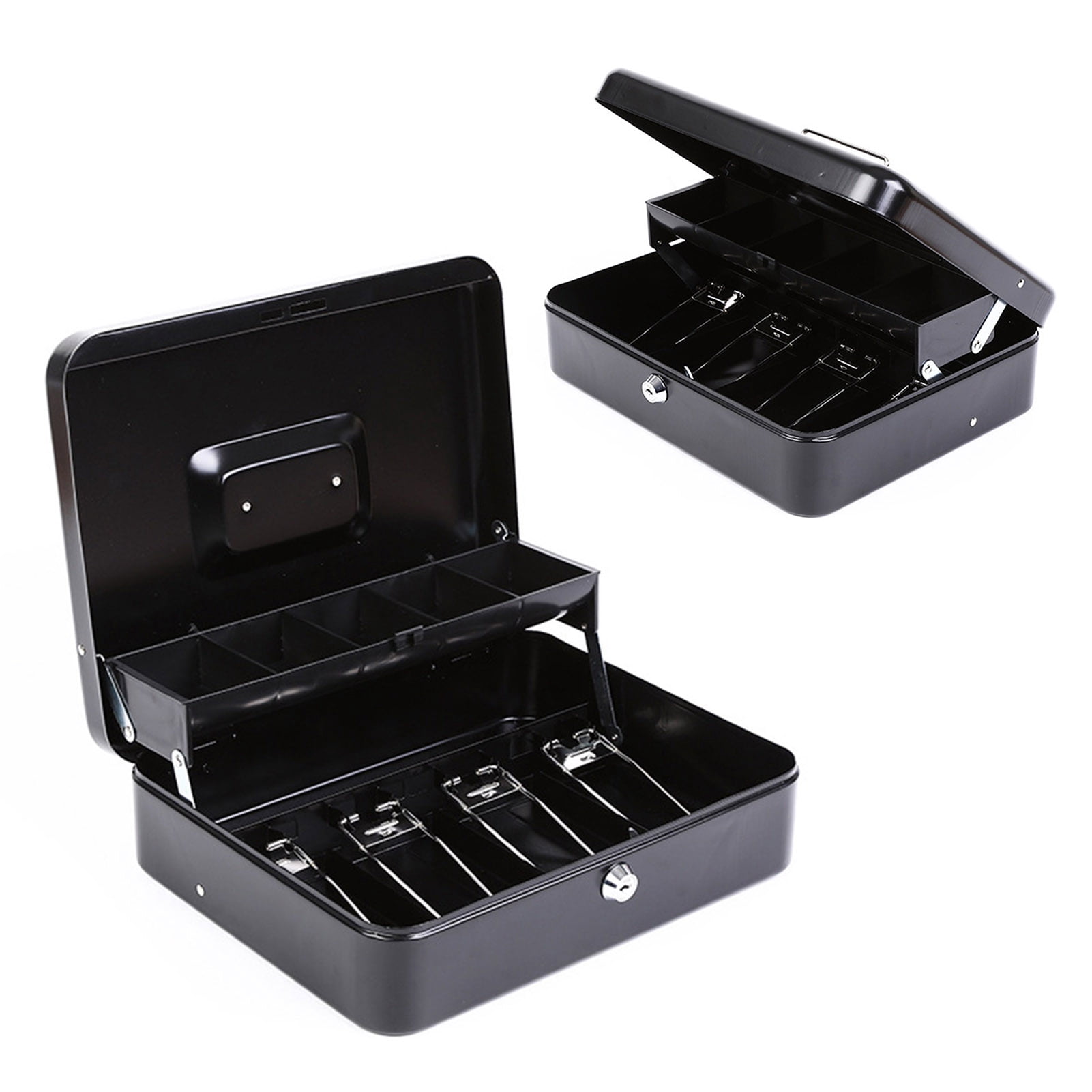 Cashier Box with 2 Keys, Multi Money Trays Cantilever Design Coin ...