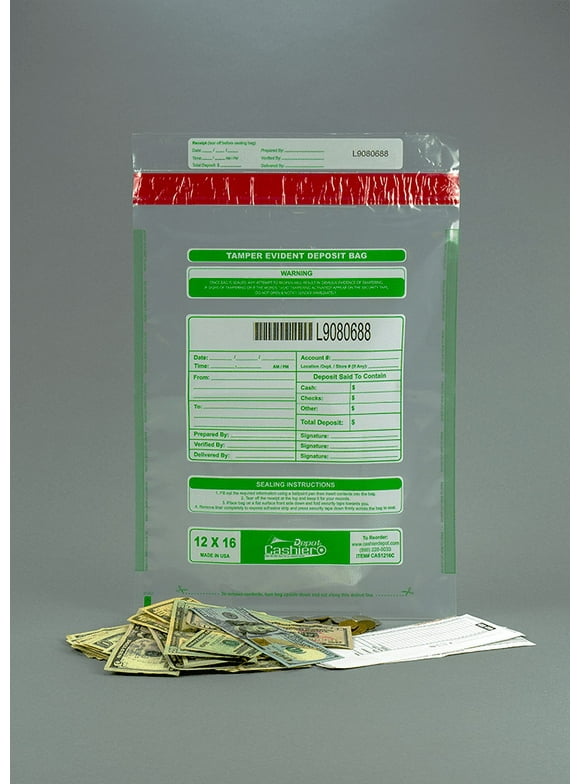 Money Deposit Bags in Money Handling | Clear - Walmart.com