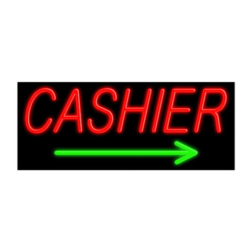 Cashier-Glass Neon Sign Made in USA - Walmart.com