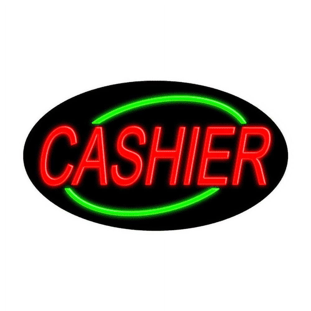 Cashier-Glass Neon Sign Made in USA - Walmart.com