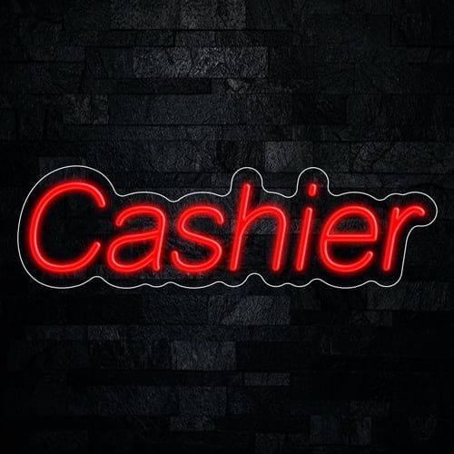 Cashier Neon LED Sign 24"L x 7"H #32998 - Walmart.com