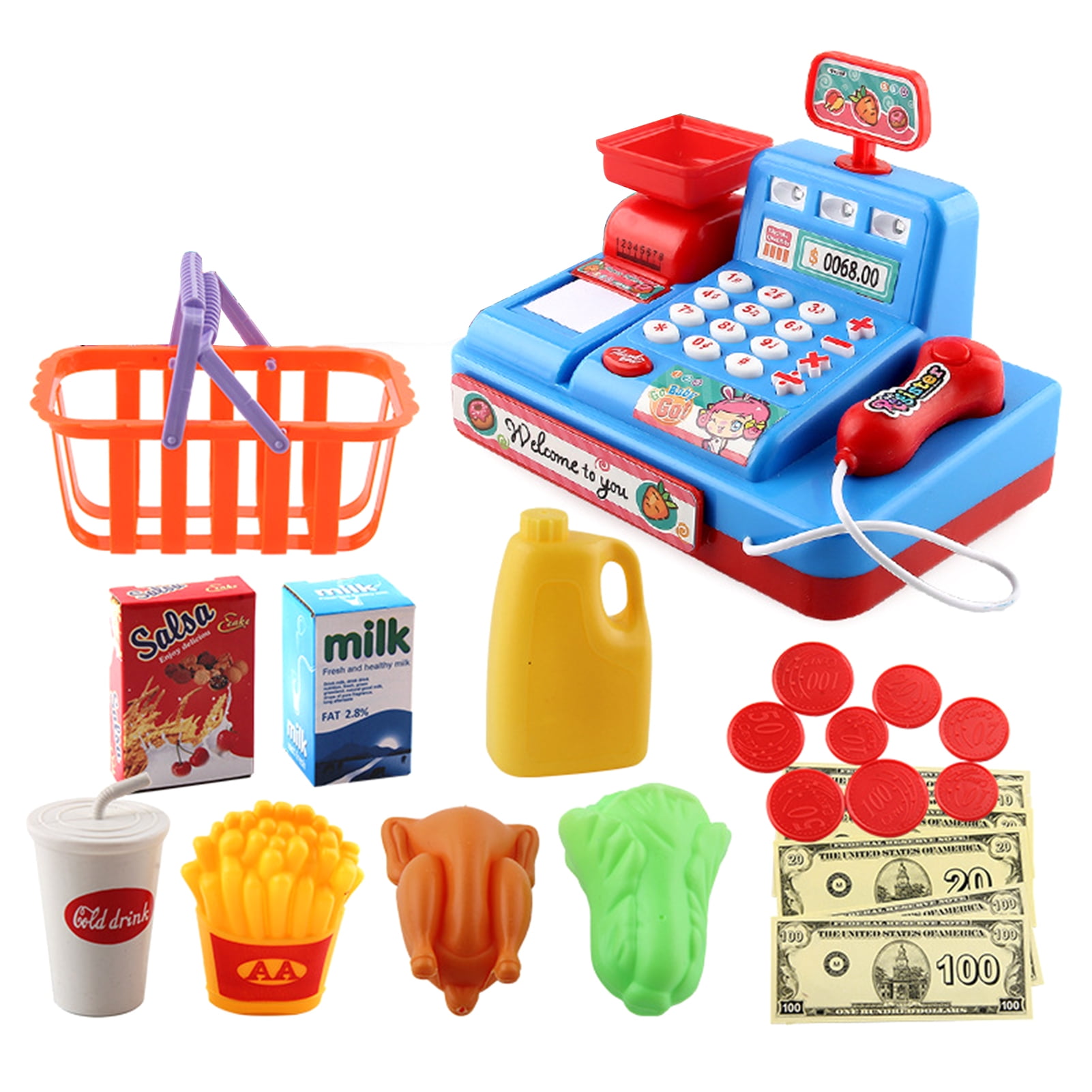 Cashier Toys Set - Light and Music, Card Swipe Function - Simulate Role ...