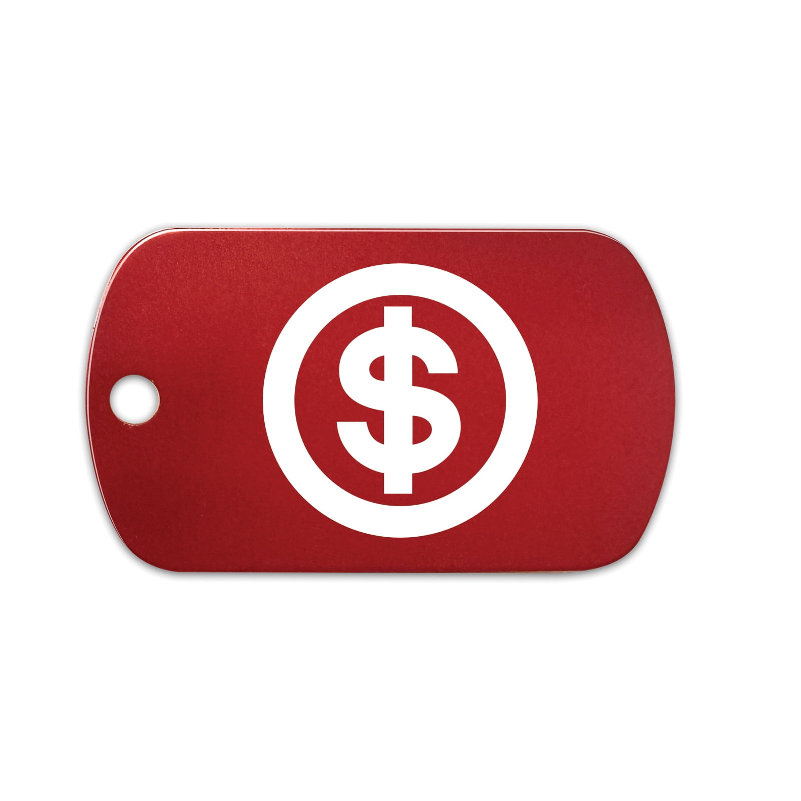 Cashier V2 GI Dog Tag Aluminum Keychain icon symbol 1 - Red - Walmart.com
