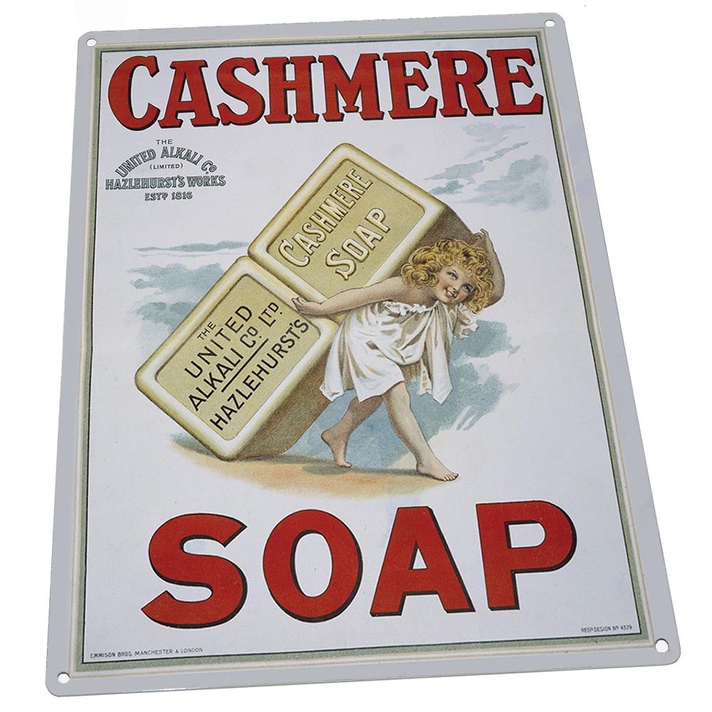 Cashmere Soap 9"x12" Metal Sign, Wall Decor for Bath or Laundry ...