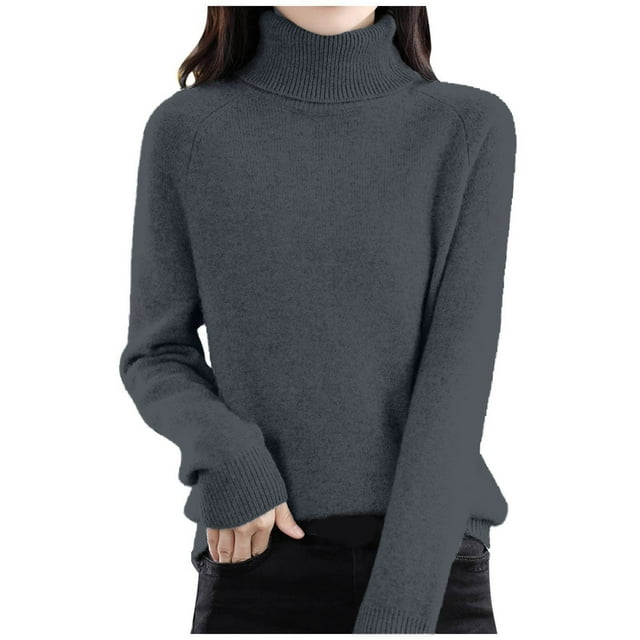 Merino Wool Sweaters for Women Long Sleeve Turtleneck Sweater Pullover ...