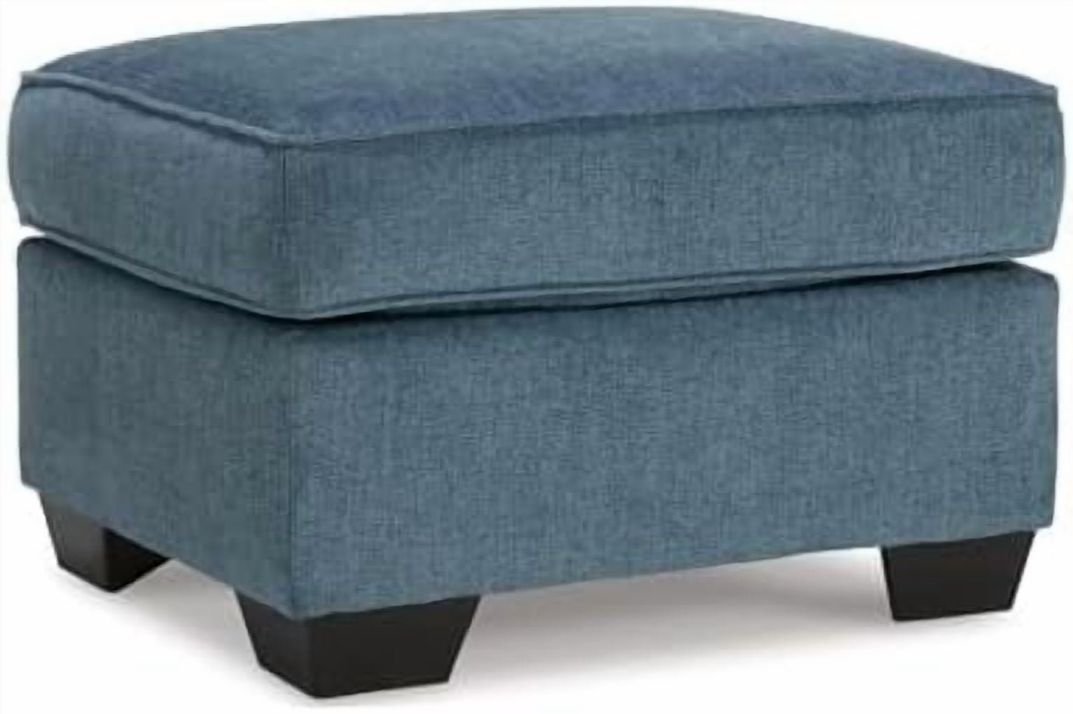 Cashton Contemporary Crosshatched Upholstered Ottoman, Blue - Walmart.com