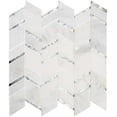 Casia Roya Chevron Polished Marble Porcelain/Mirrored Glass Mosaic Wall ...