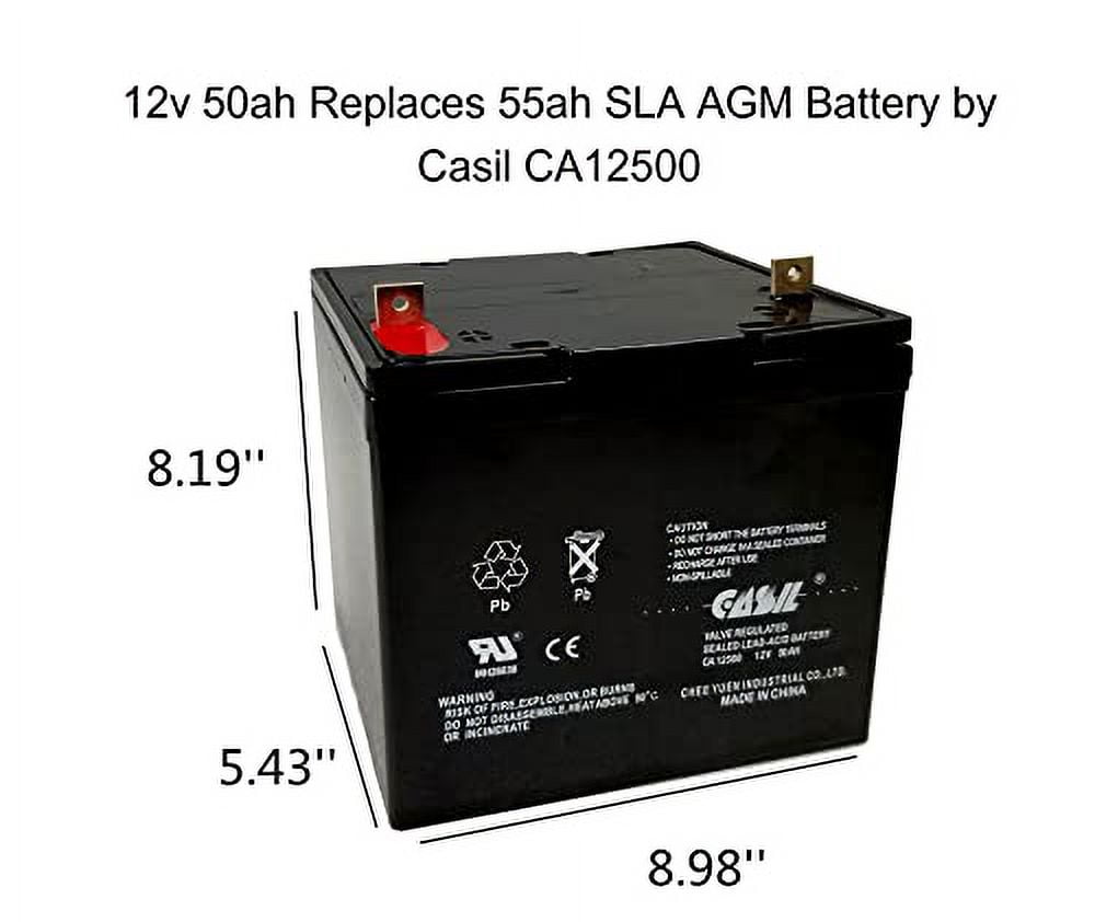 Casil 12V 50Ah Replacement Battery Compatible with Prowler 3410 Large Scooter 2 Pack - Walmart.com