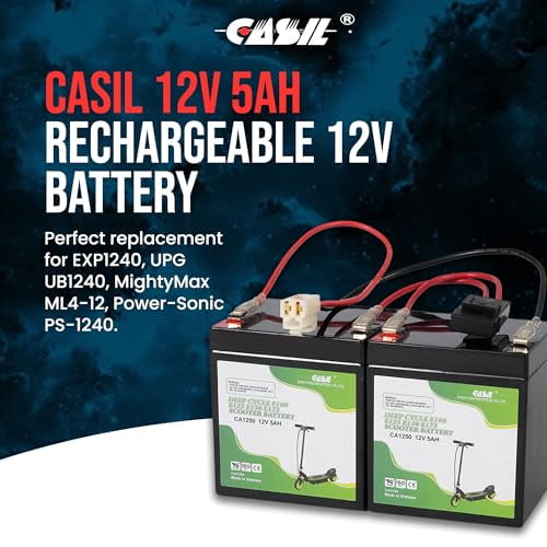 Casil 12v 5ah Razor Scooter Battery Replacement Compaticable with Razor E100, E125, E175 ...