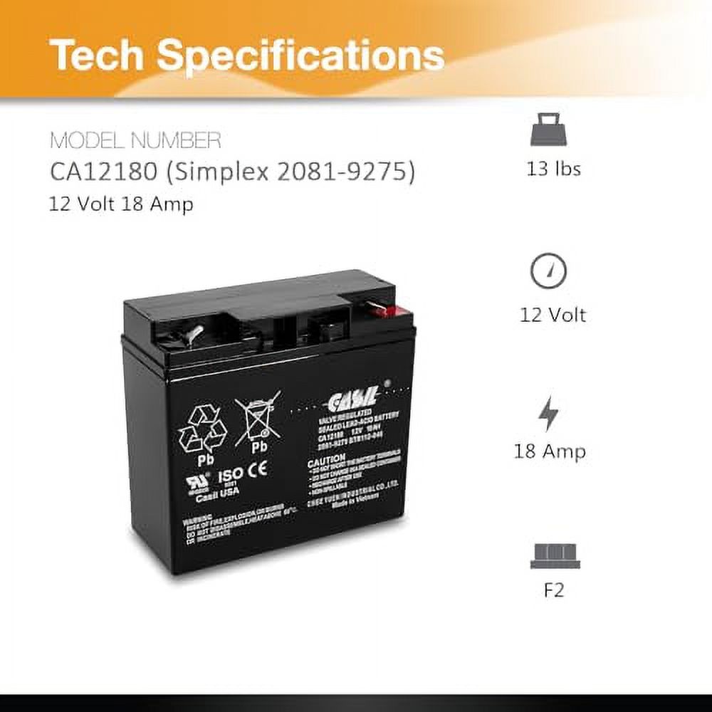 Casil 2081-9275 Simplex Fire Panel Battery 2 Pack - Walmart.com