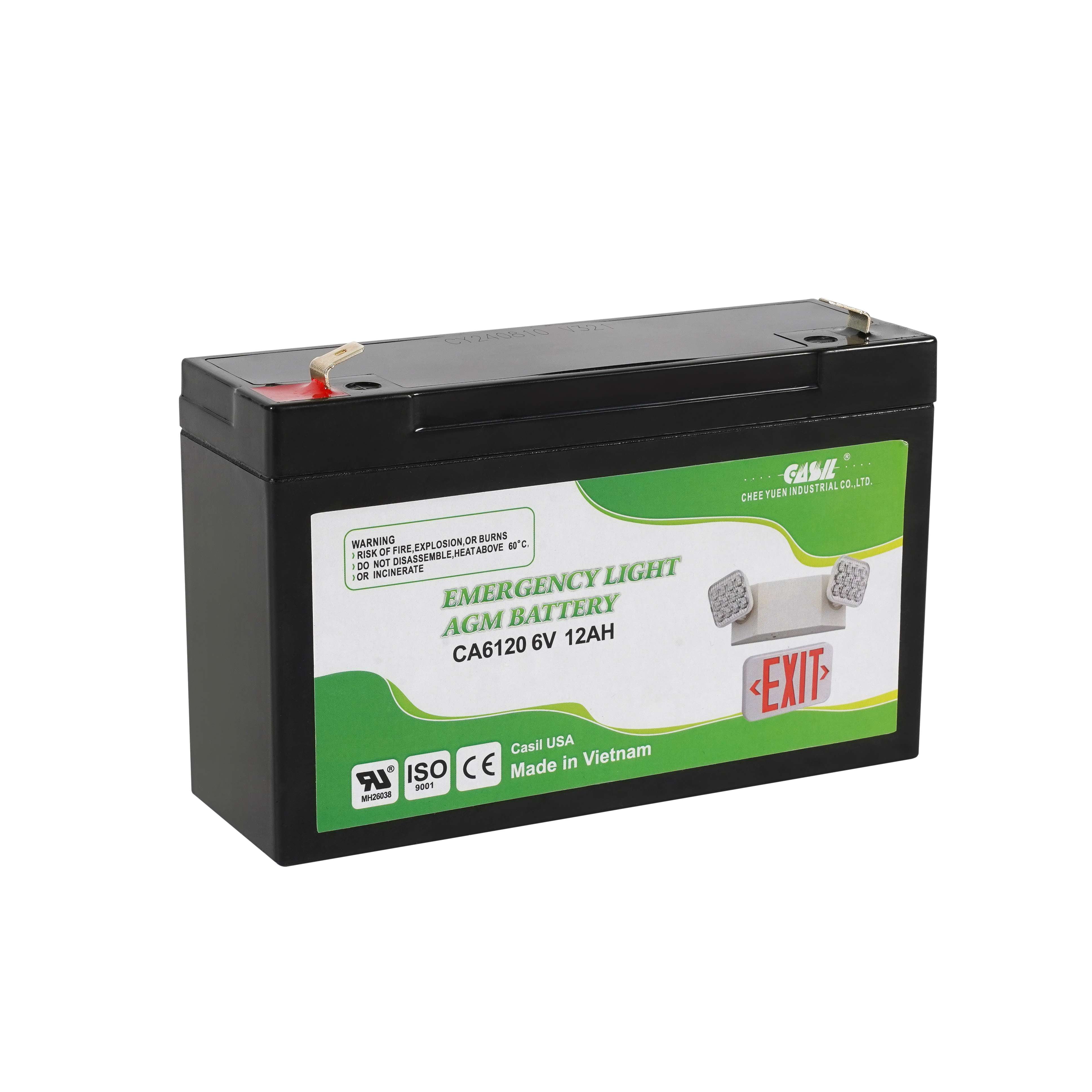Casil CA6120 6V 12Ah Emergency Light Battery Exit Sign Lithonia ...