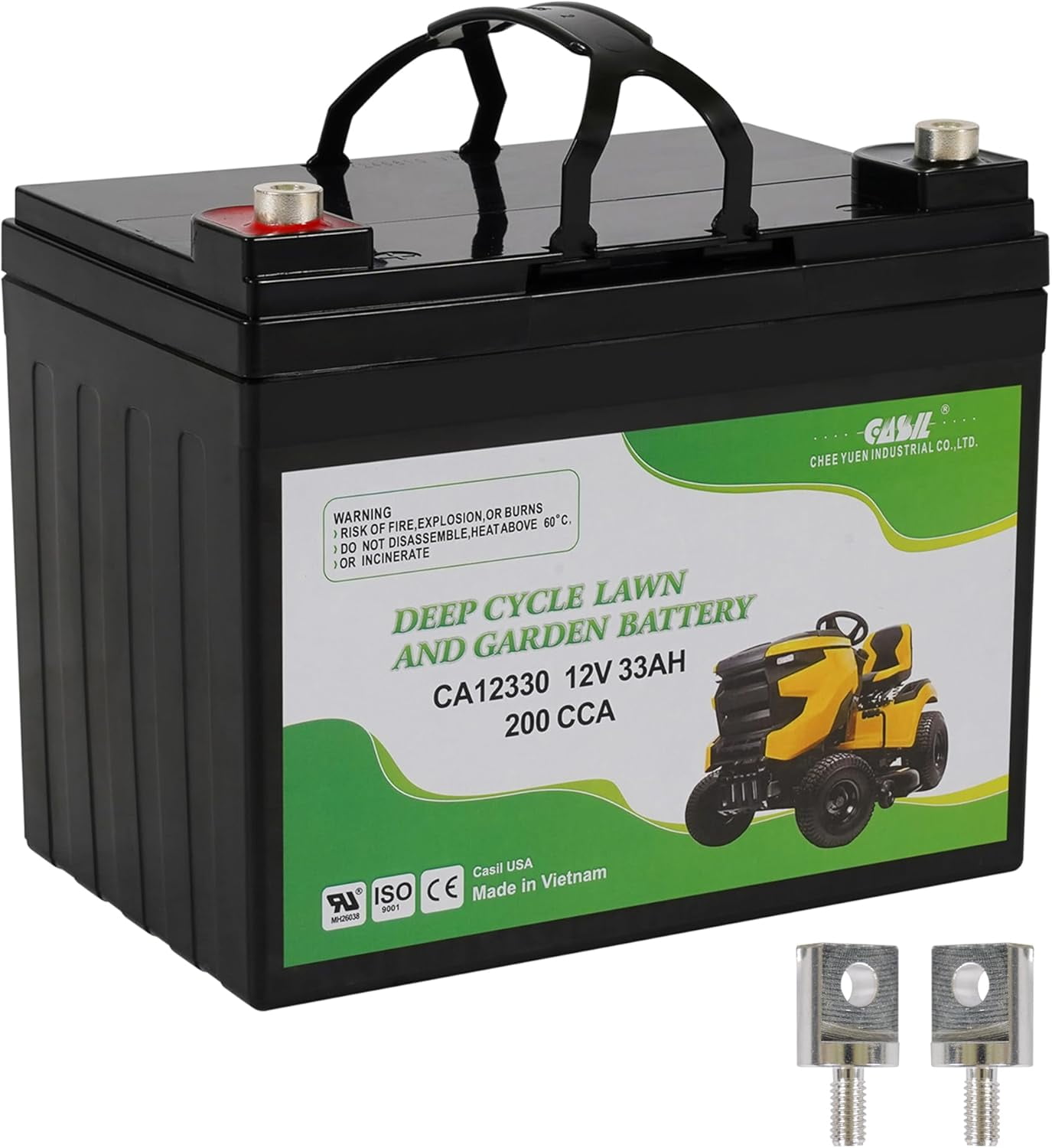 Casil Lawn & Garden AGM Battery, 12V 300CCA BCI Group U1 Battery for Cub Cadet, John Deere, Toro ...