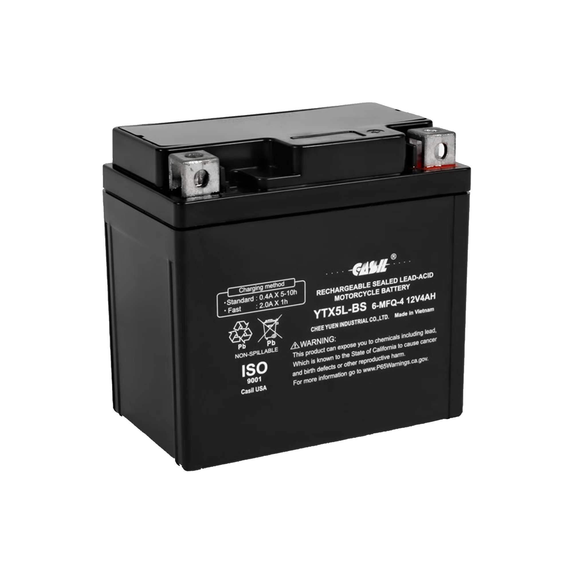 Casil YTX5L-BS - Rechargeable Motorcycle Battery - Replacement for CT5L ...