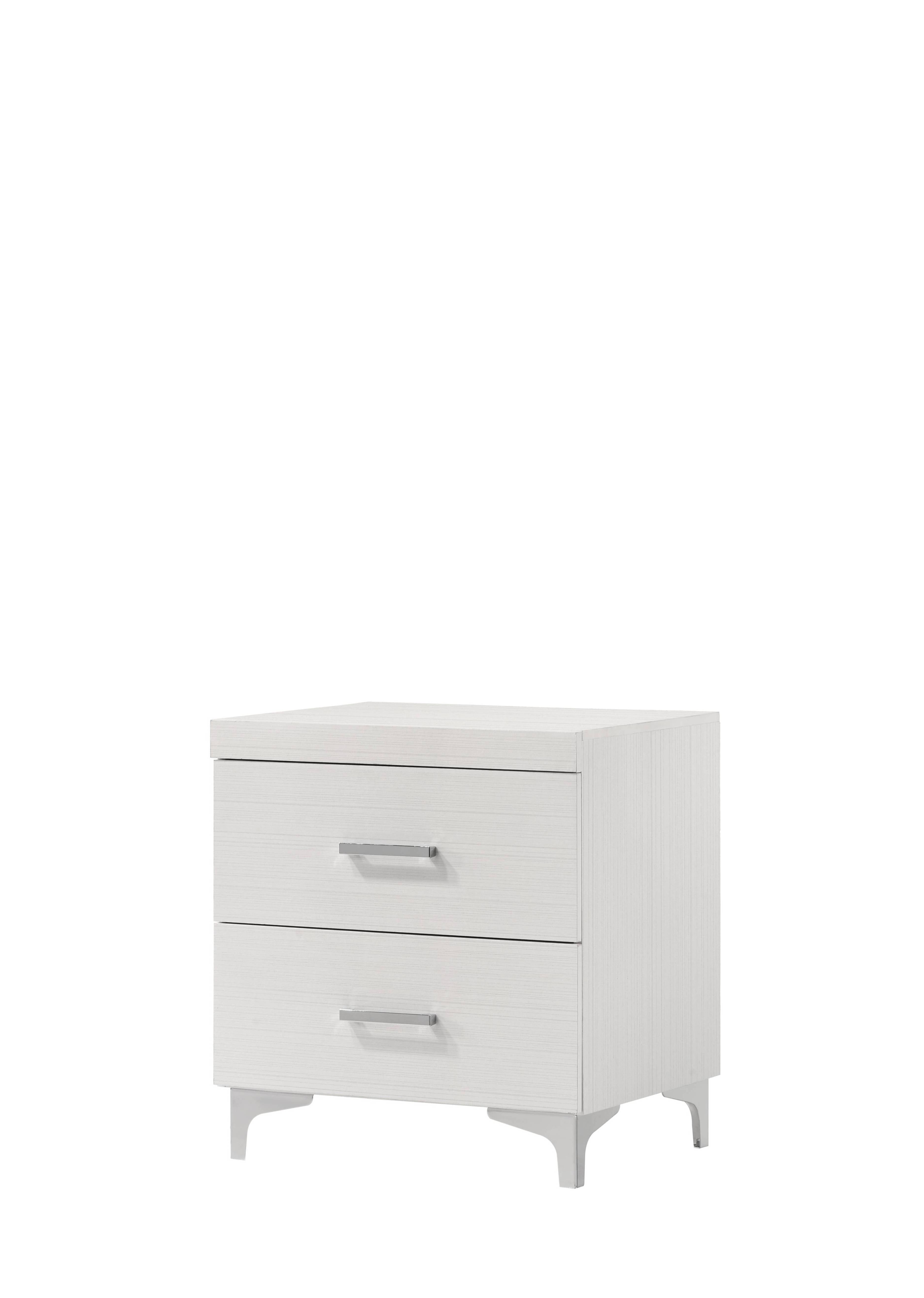 Casilda White Finish Nightstand White + Metal,Synthetic Wood - Walmart.com