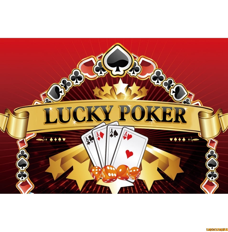 Casino Backdrop Solitaire Dice Red Curtain Kid Adult Birthday Party ...