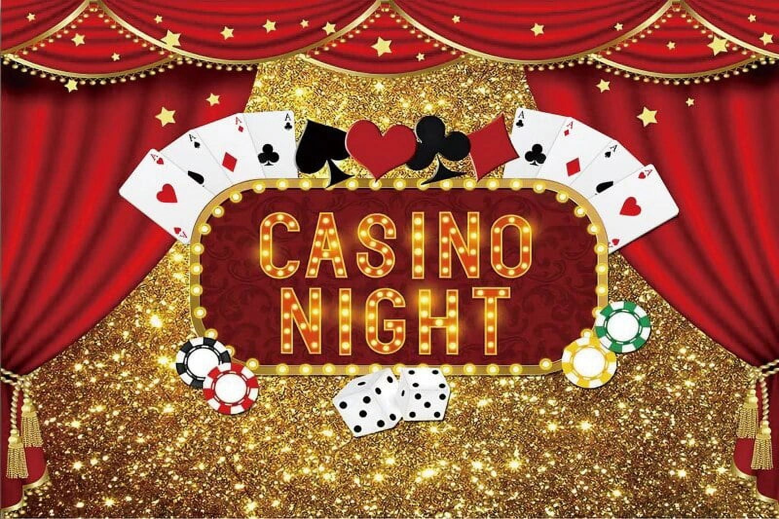Casino Birthday Backdrop Vegas Casino Night Poker Gambling Party Decor ...