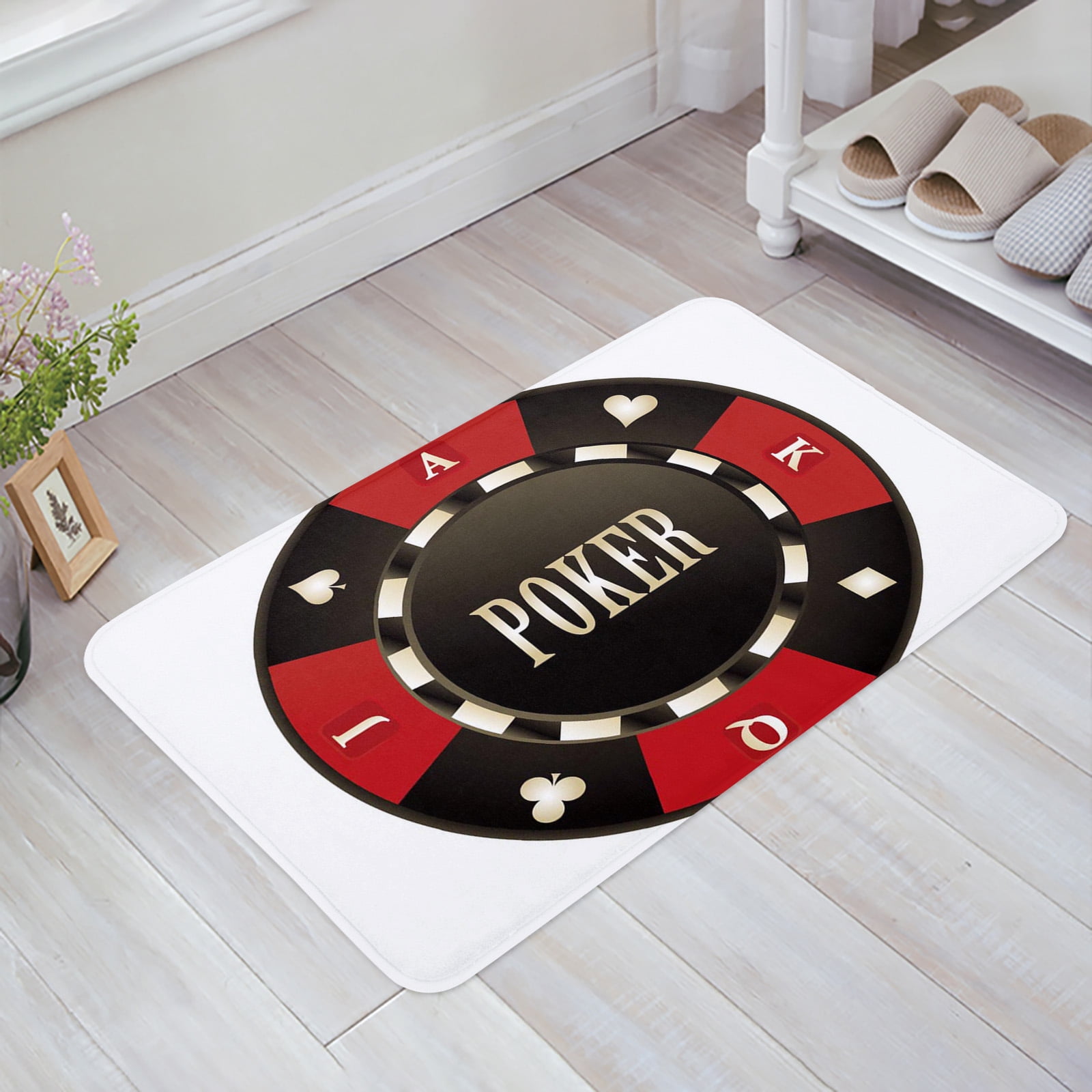 Casino Box Peach Heart Poker Chip Decorative Bath Carpet Bathroom ...