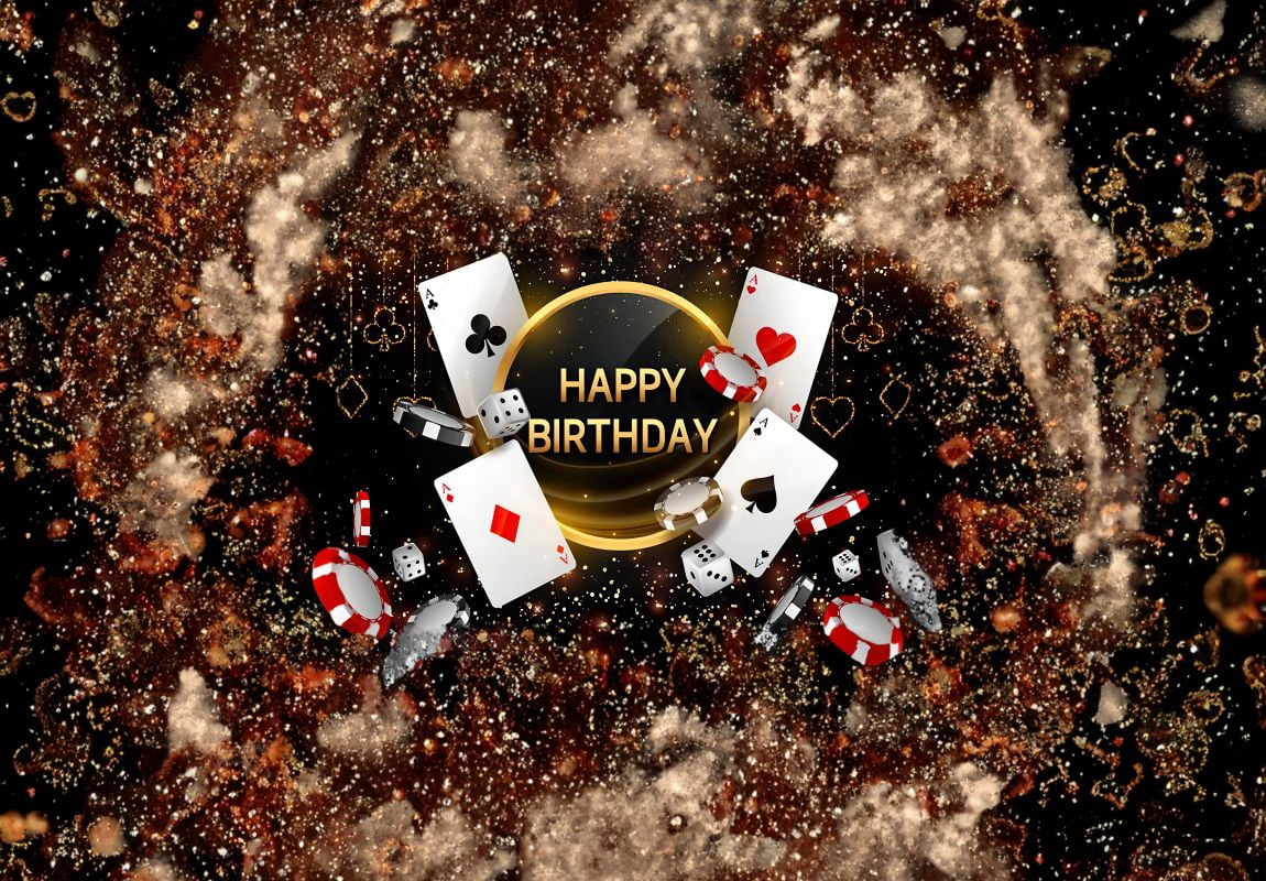 Casino Dice Background Custom Birthday Backdrop Poker Card ration ...
