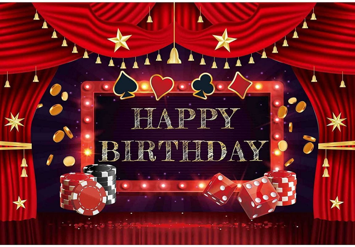 Casino Dice Background Custom Birthday Backdrop Poker Card ration ...