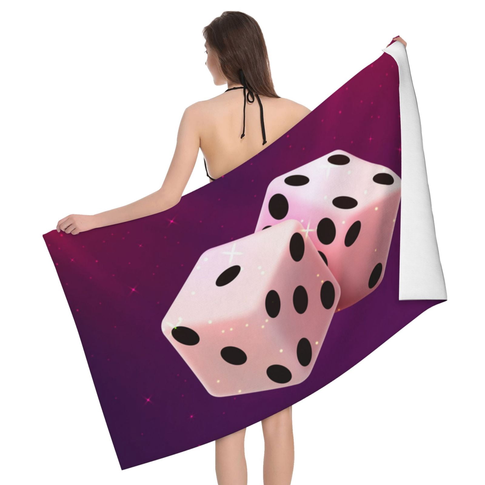 Casino Dice Star Galaxy Beach Bath Towel Gym Spa Shower Towels Pool ...