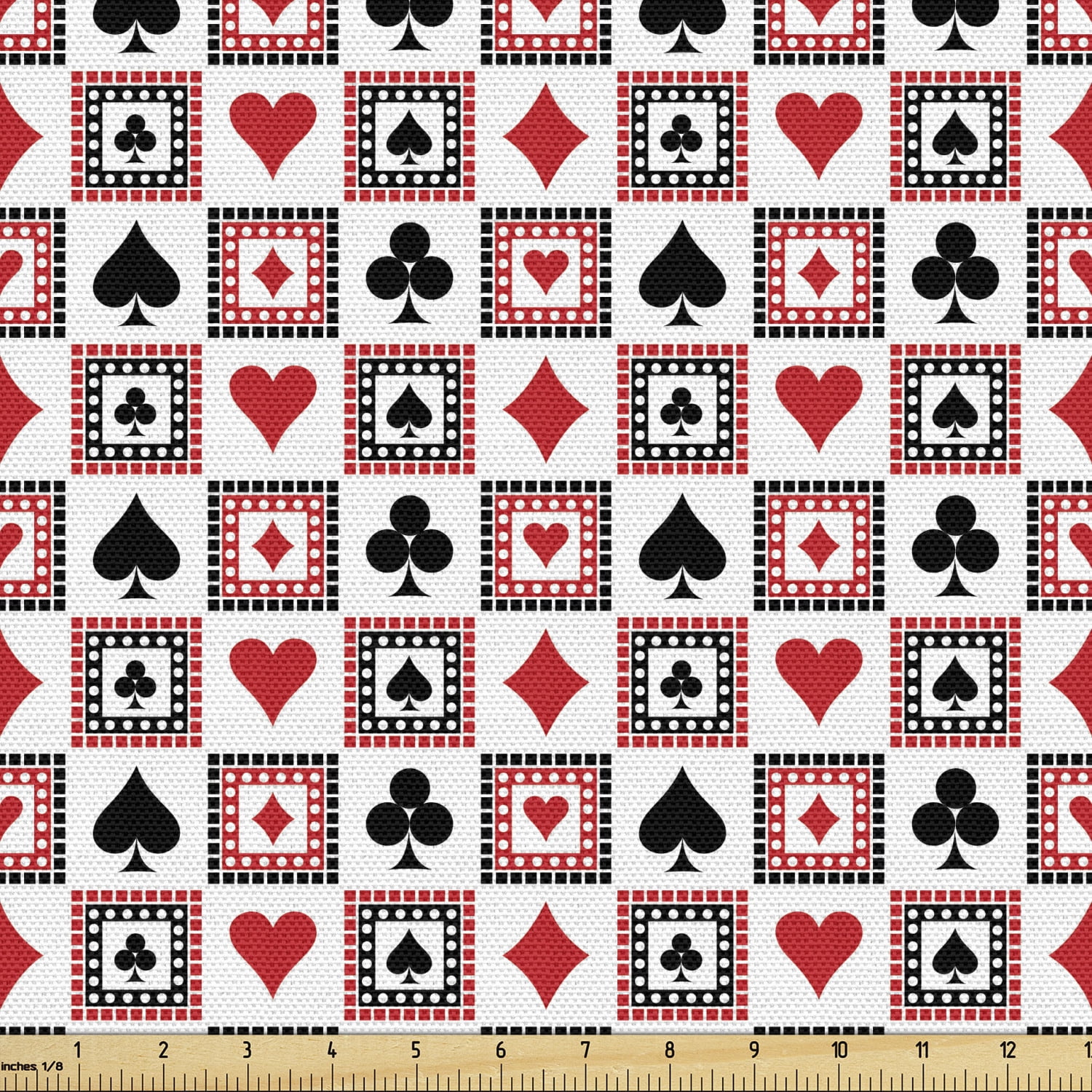 Ambesonne Casino Fabric by the Yard Upholstery, Playing Cards, 2 Yards ...