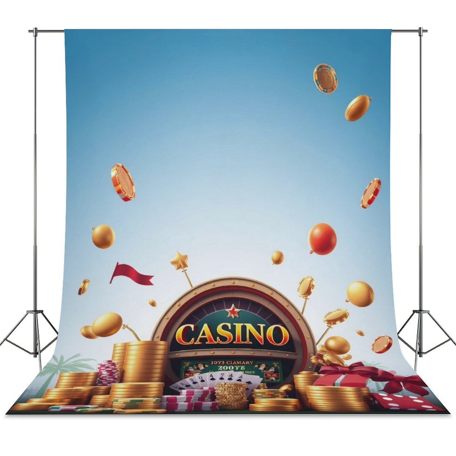 Casino Gambler Poker Pattern Backdrop Baby Shower Newborn Portrait Girl ...