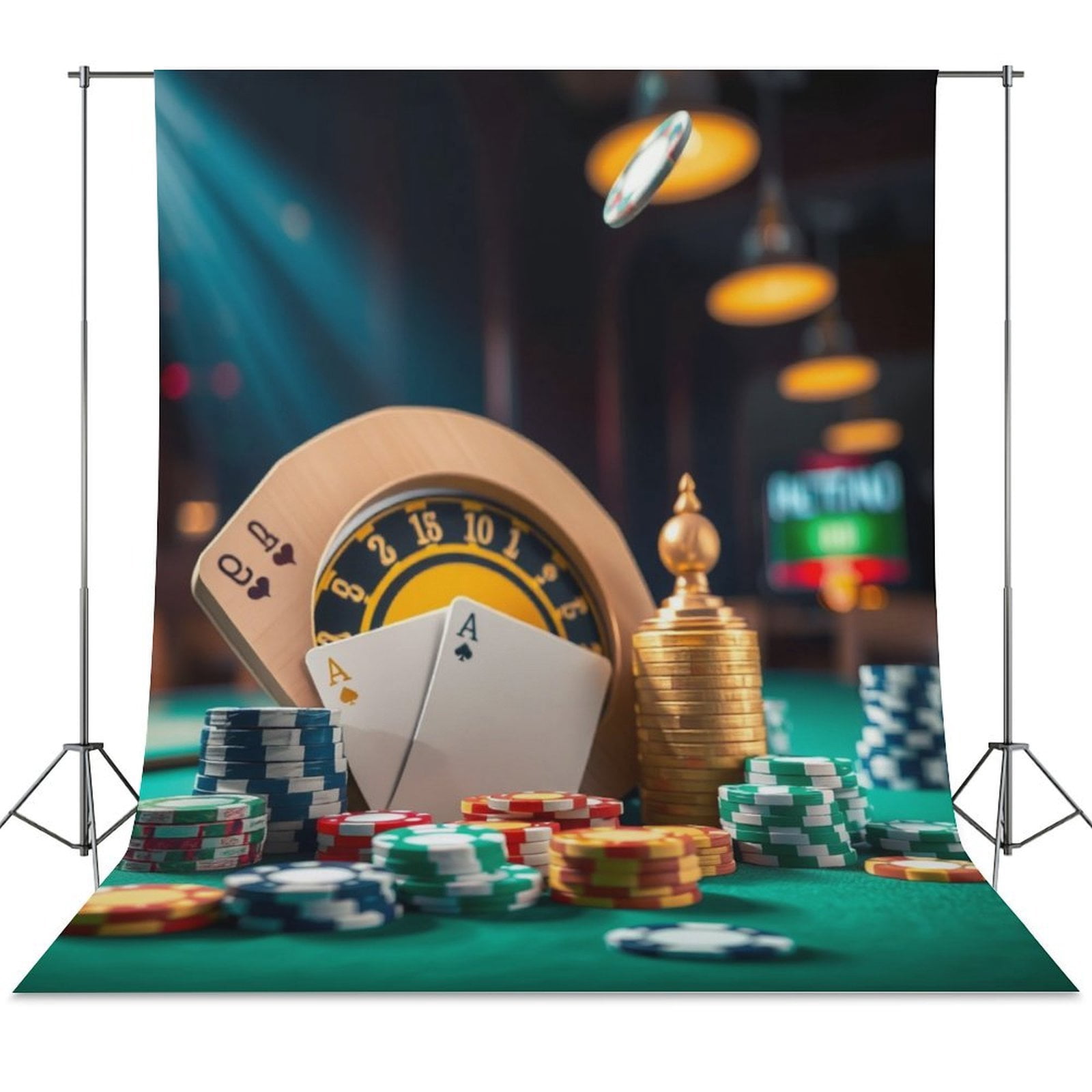 Casino Gambler Poker Pattern Backdrop Baby Shower Newborn Portrait Girl ...