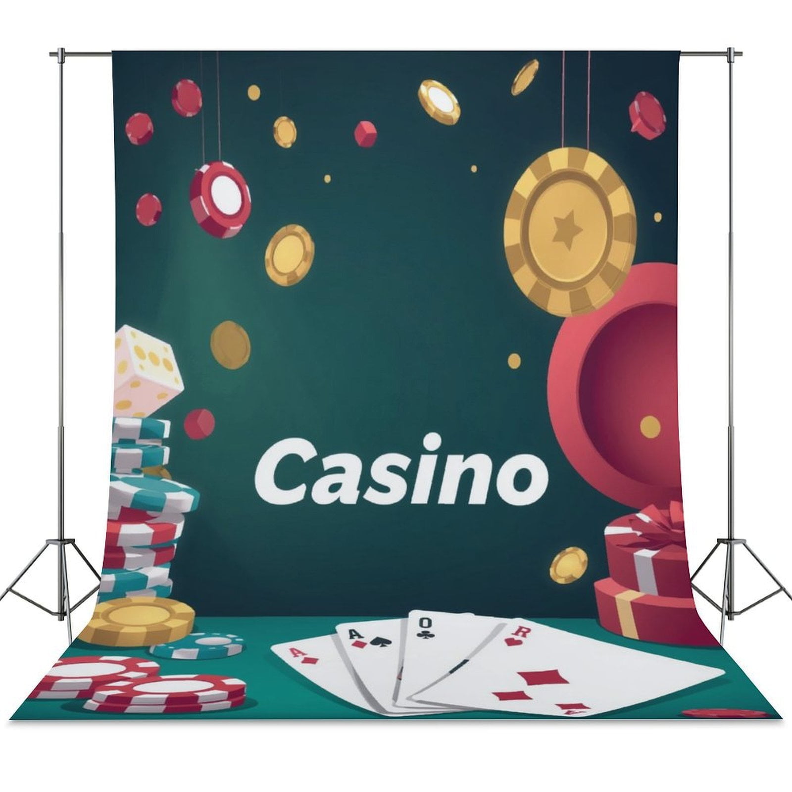 Casino Gambler Poker Pattern Backdrop Baby Shower Newborn Portrait Girl ...