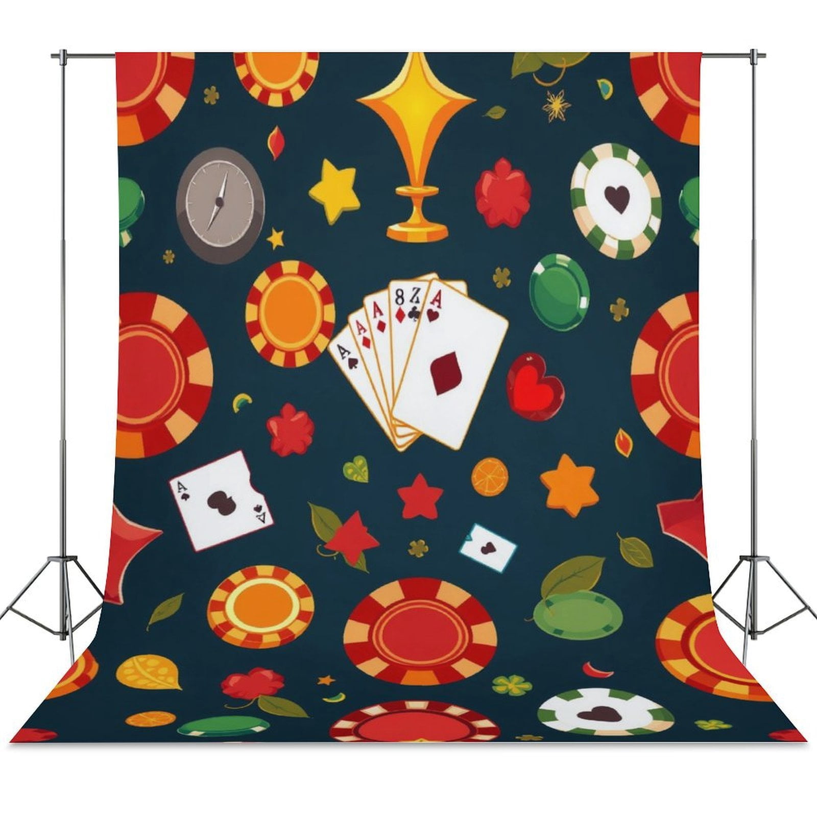 Casino Gambler Poker Pattern Backdrop Baby Shower Newborn Portrait Girl ...