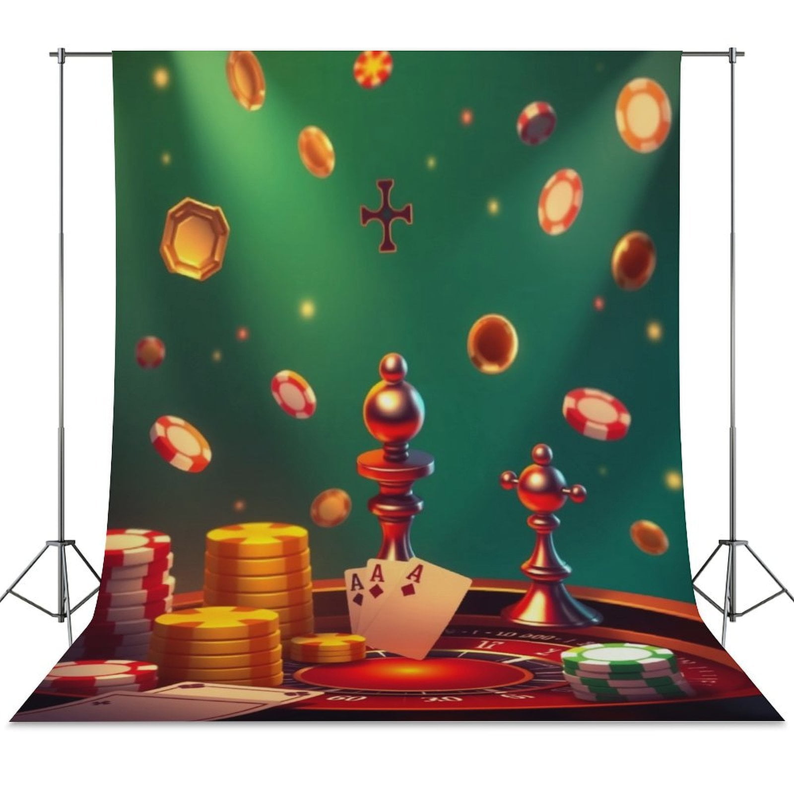 Casino Gambler Poker Pattern Backdrop Baby Shower Newborn Portrait Girl ...
