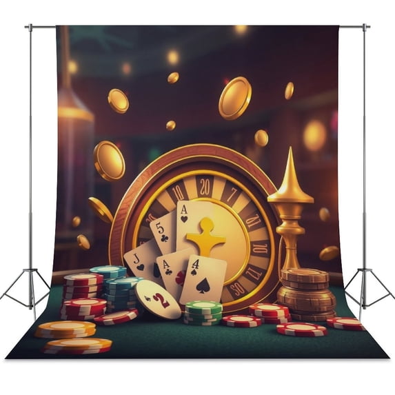 Casino Gambler Poker Pattern Party Backdrop Birthday Decoration ...