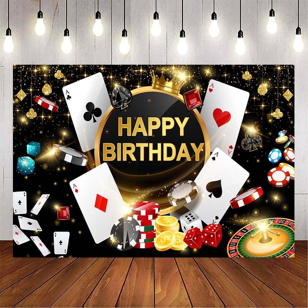 Casino Happy Birthday Backdrop Las Vegas Casino Night Photo Backdrops ...