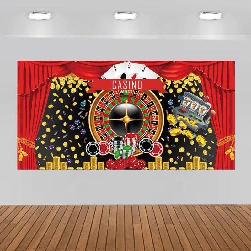 Casino Night Backdrop for Party Las Vegas Backdrop Glitte(5.9x2.95ft ...