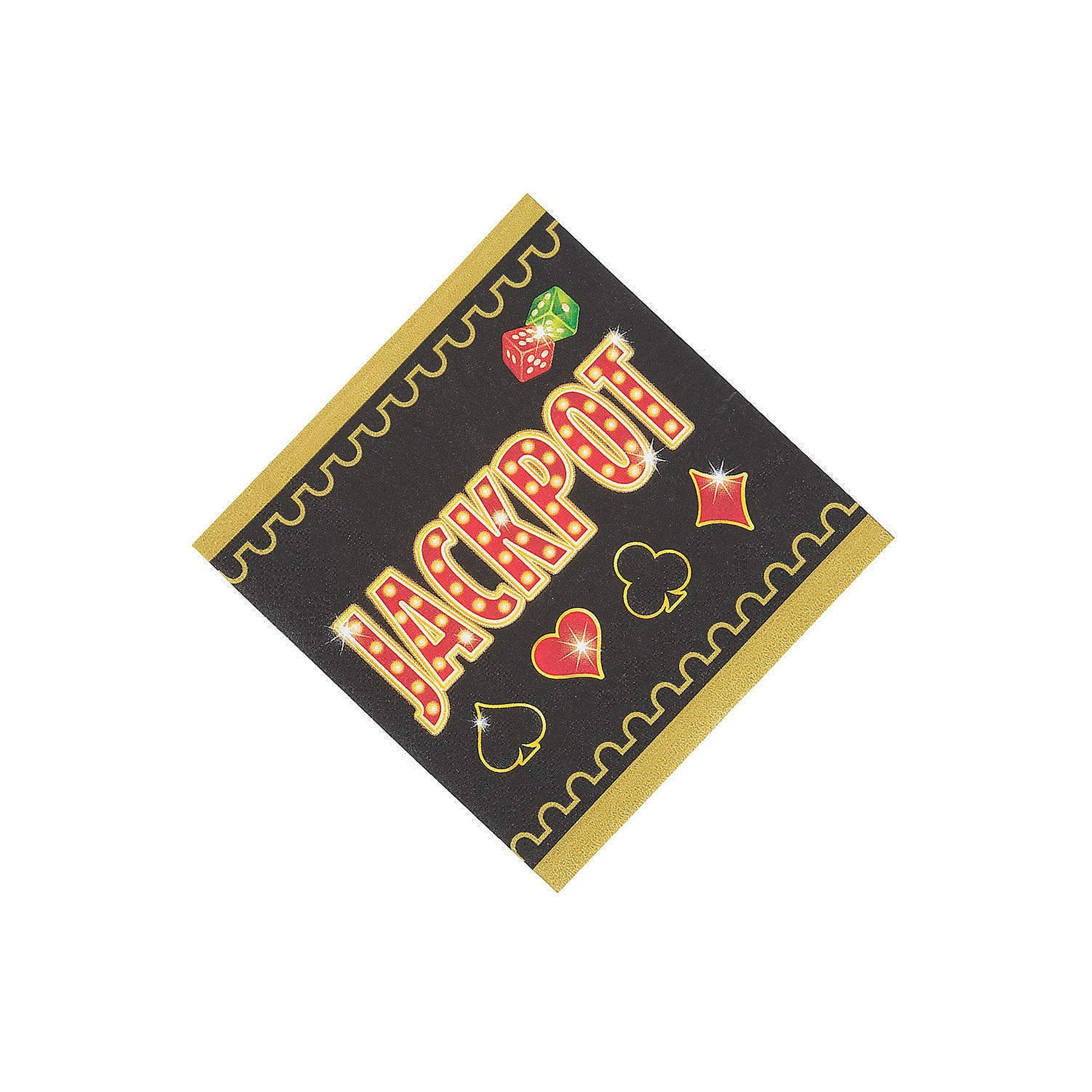 Casino Night Beverage Napkins Set - 16 Count Party Essentials for Game ...