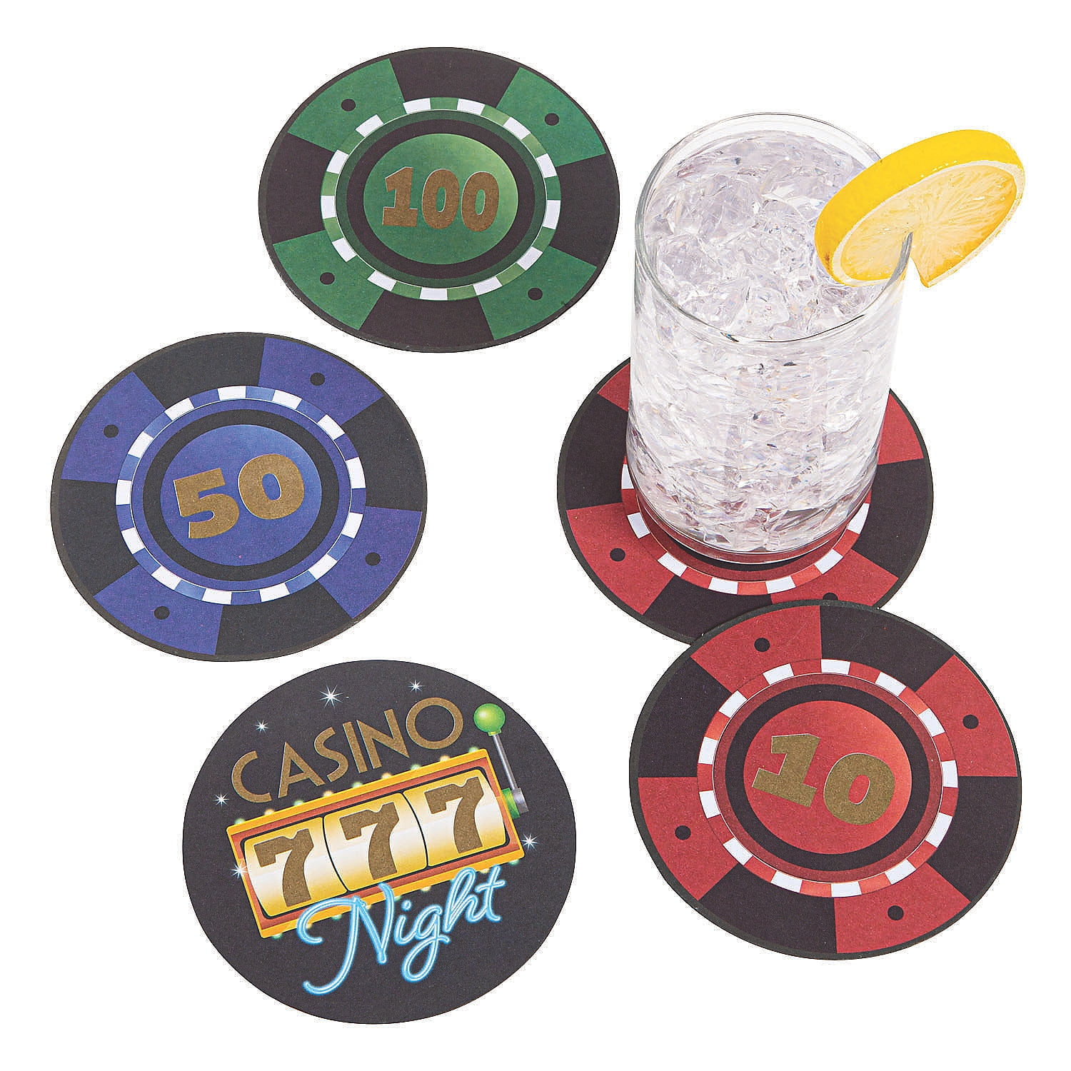 Casino Night Coasters - Party Supplies - 12 Pieces - Walmart.com