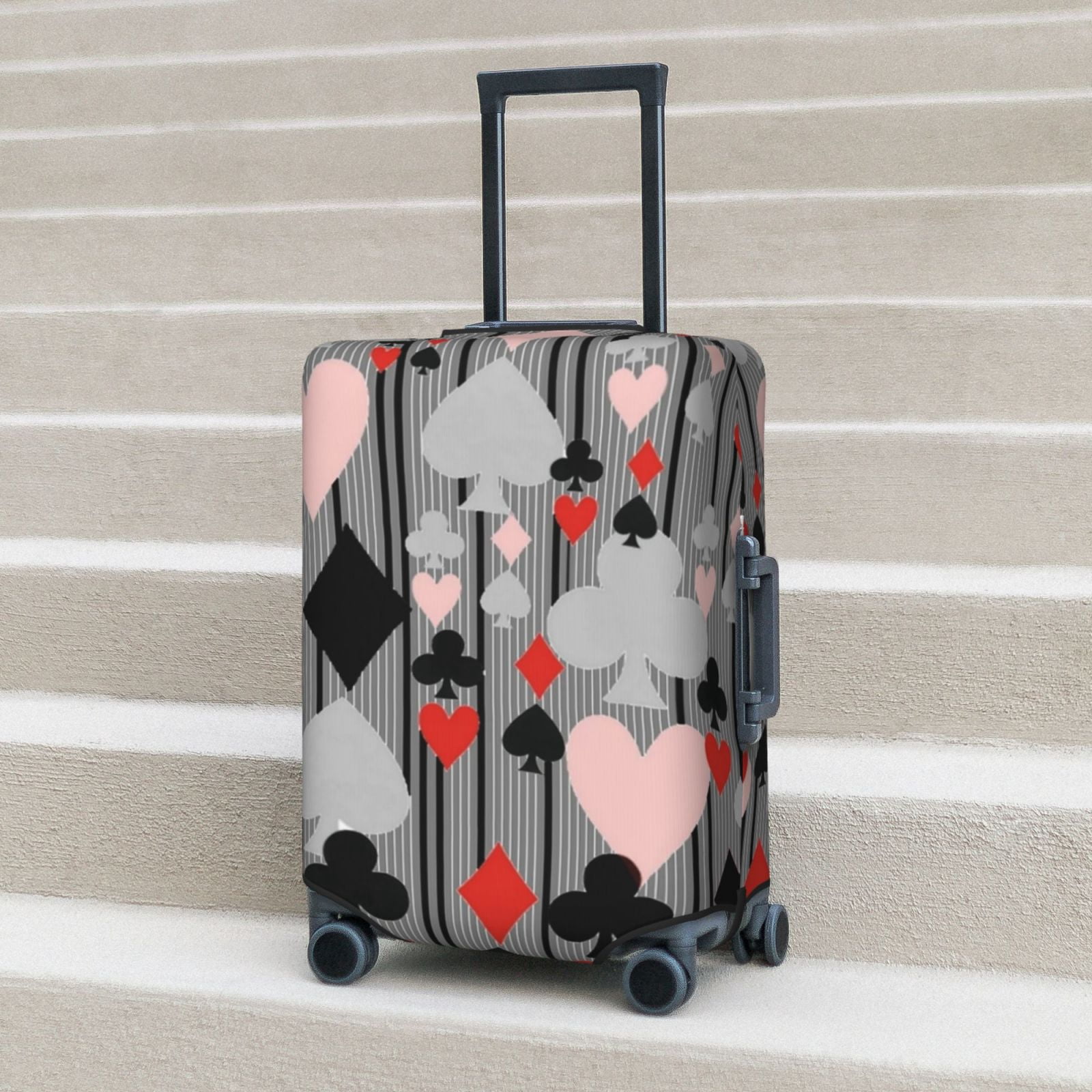 Casino Night'S Card Suites Stripes Grey Art Luggage Covers Suitcase ...