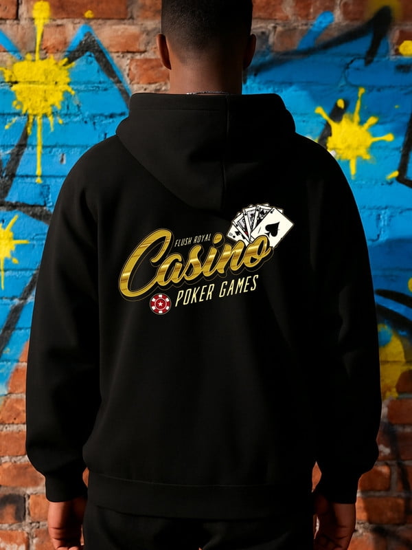 Casino Poker Hoodie graphic hoodies game men regular fit black Casual ...
