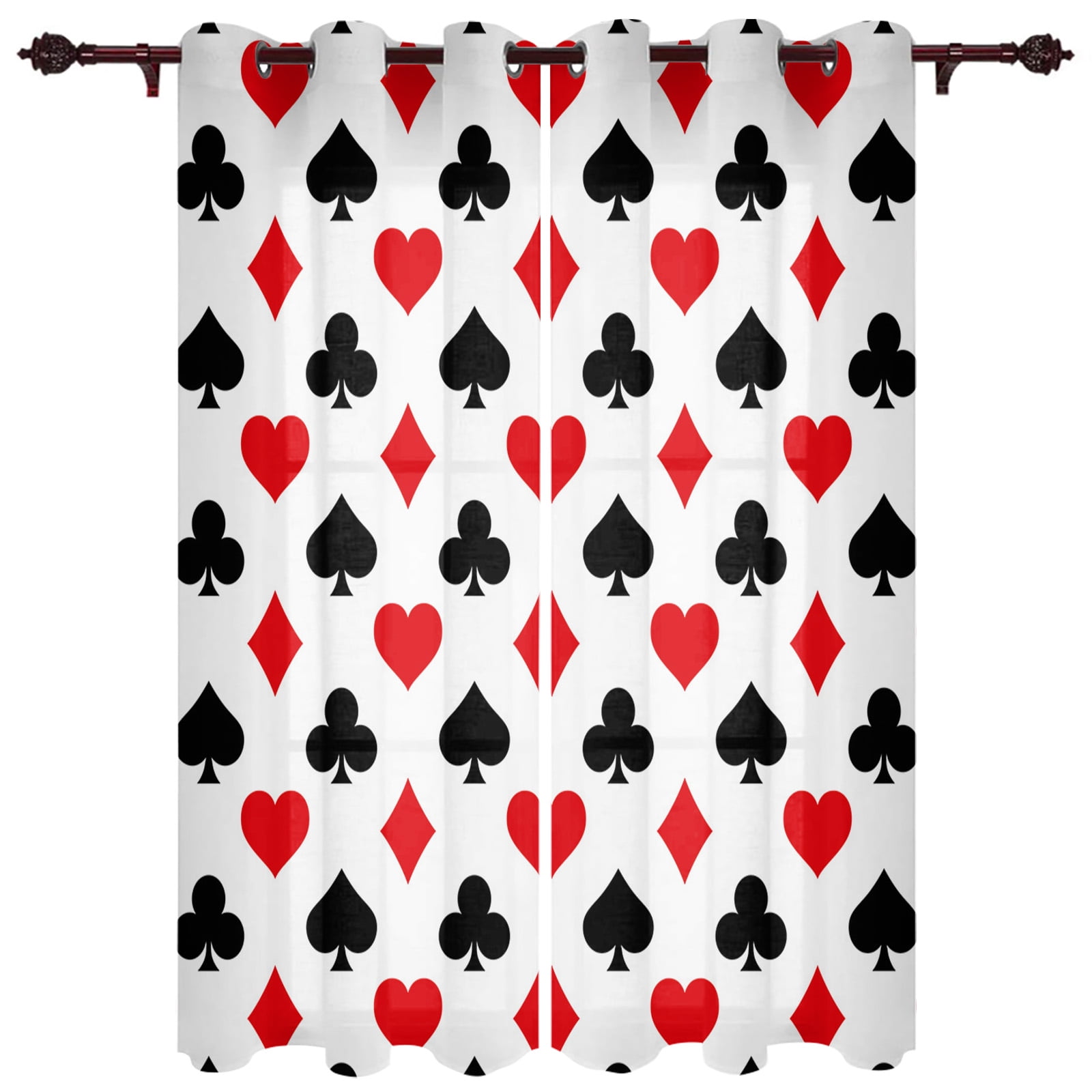 Casino Poker Plate Chips Club Window Curtains Living Room Curtain Home ...
