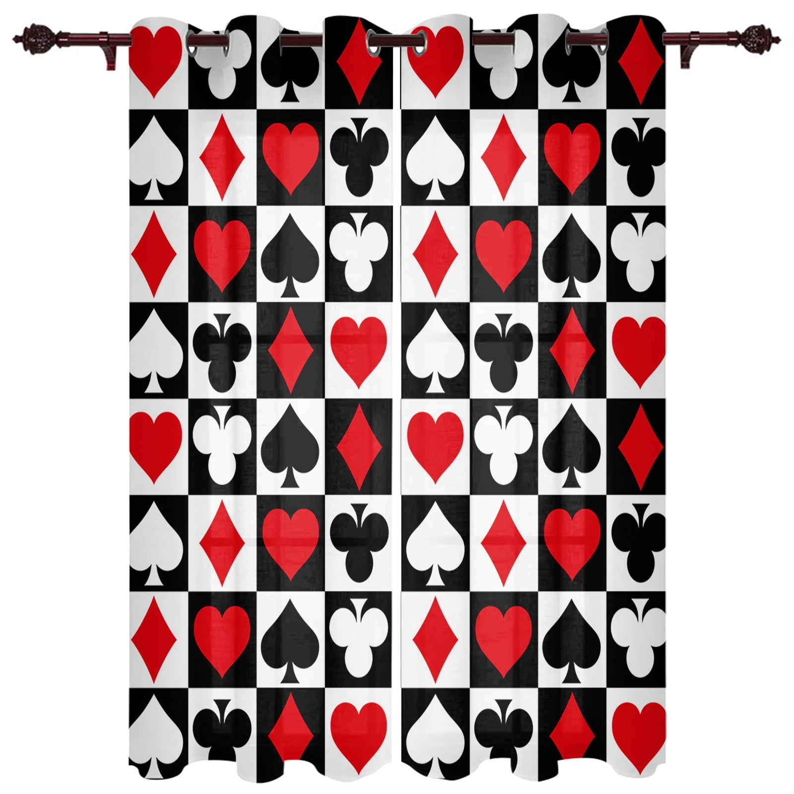 Casino Poker Plate Chips Club Window Curtains Living Room Curtain Home ...
