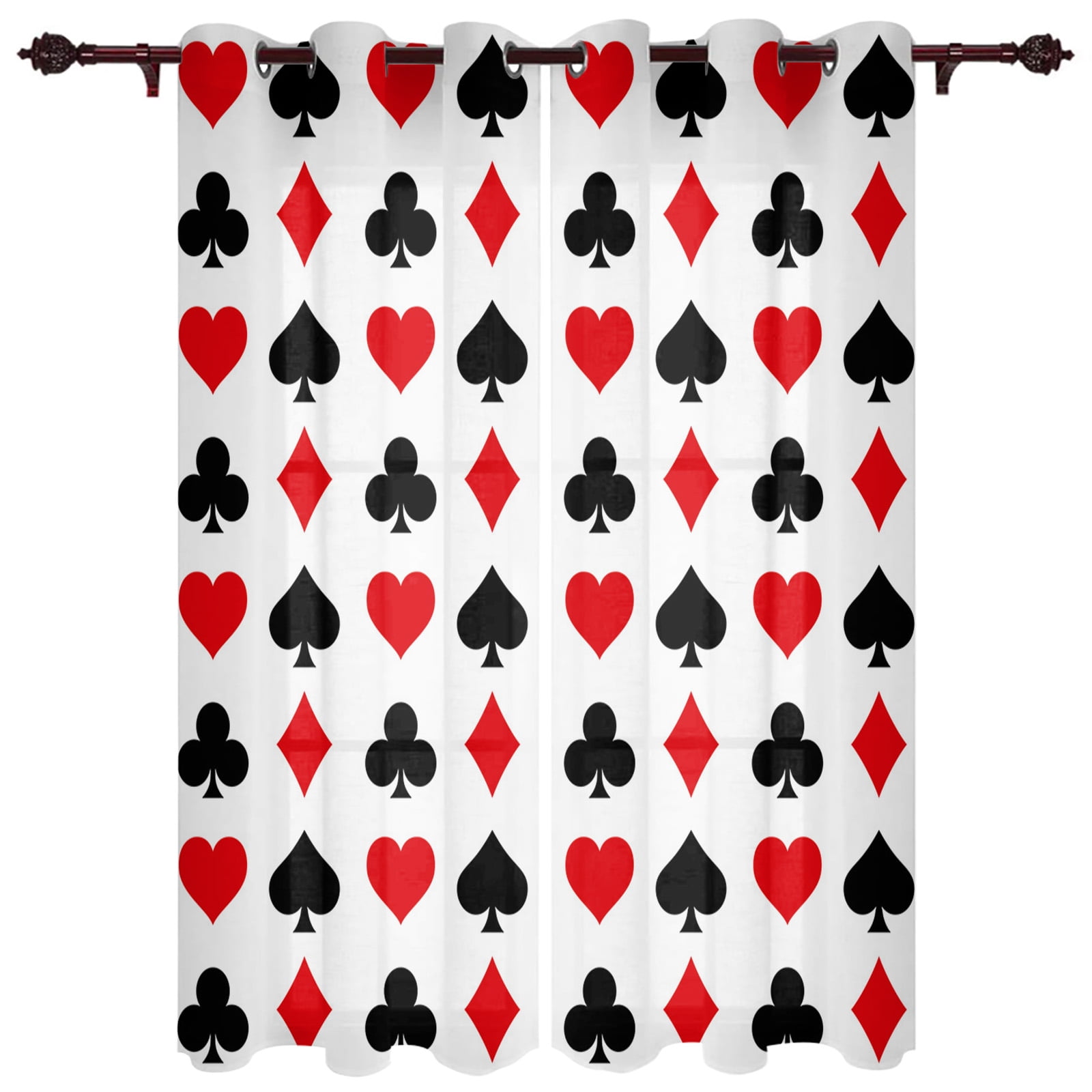 Casino Poker Plate Chips Club Window Curtains Living Room Curtain Home ...