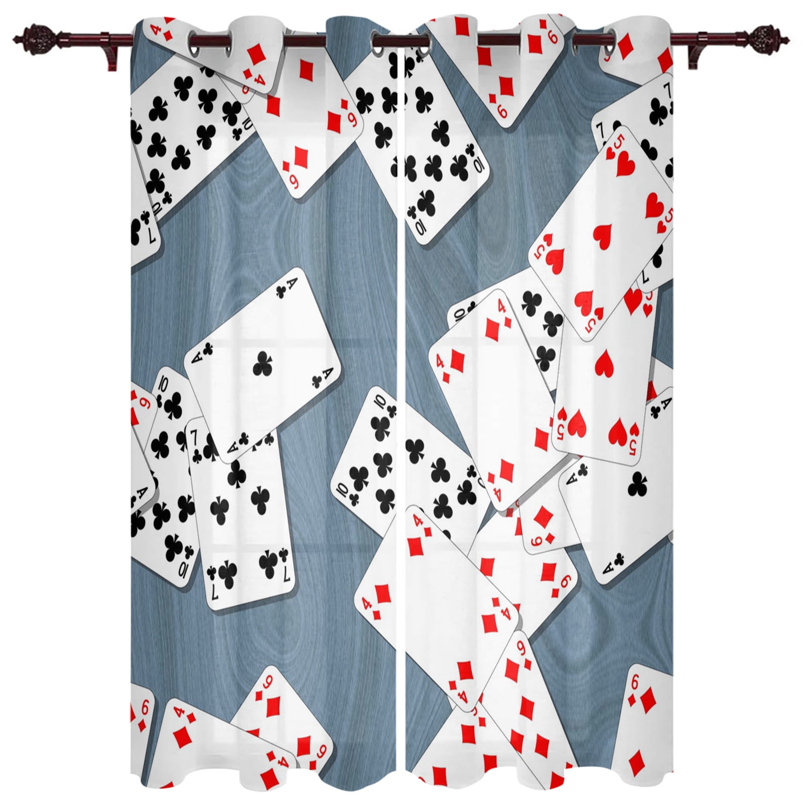 Casino Poker Plate Chips Club Window Curtains Living Room Curtain Home ...