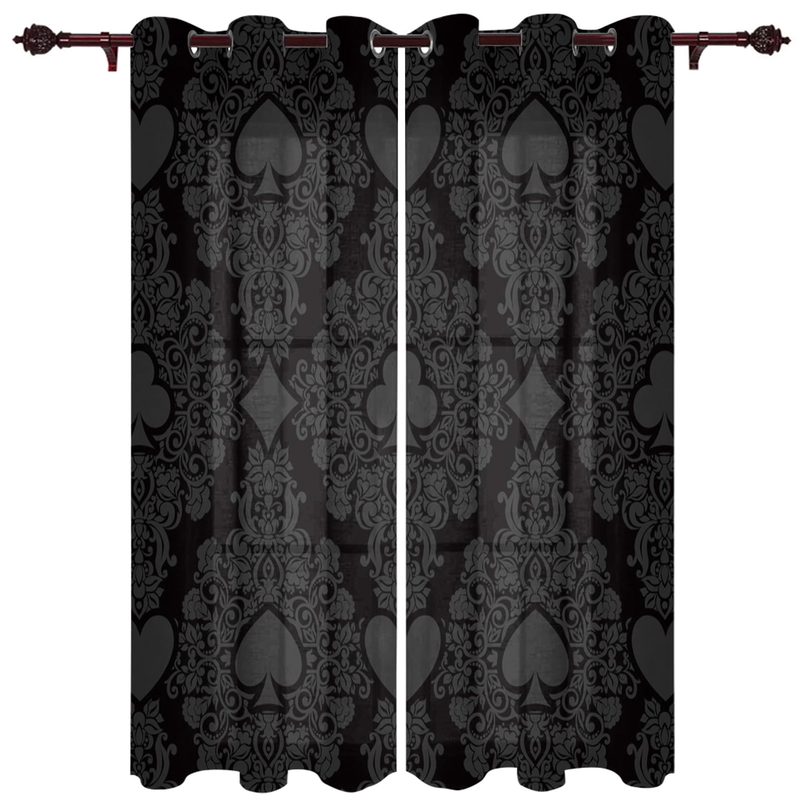 Casino Poker Plate Chips Club Window Curtains Living Room Curtain Home ...