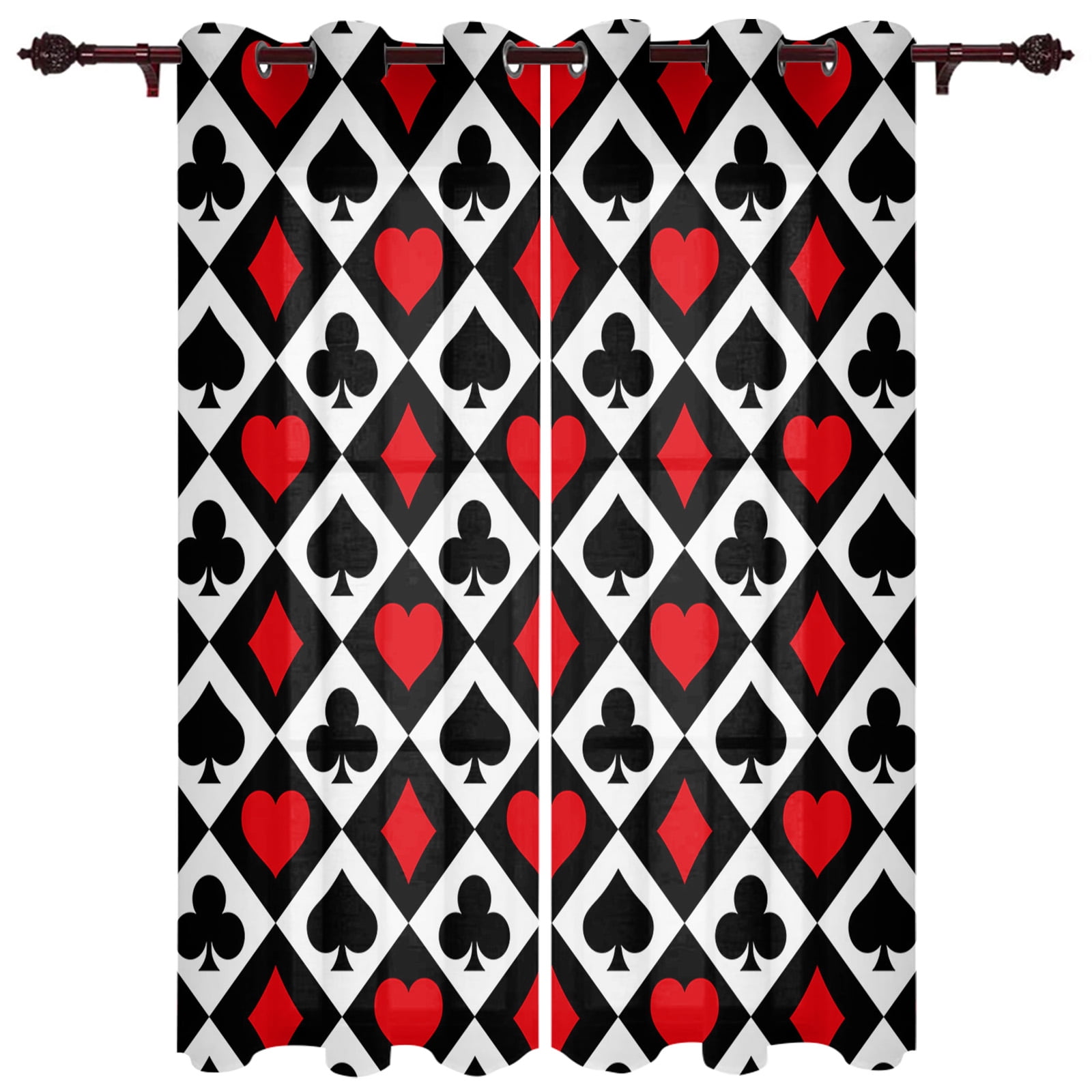 Casino Poker Plate Chips Club Window Curtains Living Room Curtain Home ...