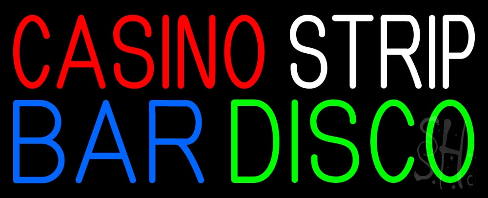 Casino Strip Bar Disco LED Neon Sign 13" Tall x 32" Wide - inches Black ...