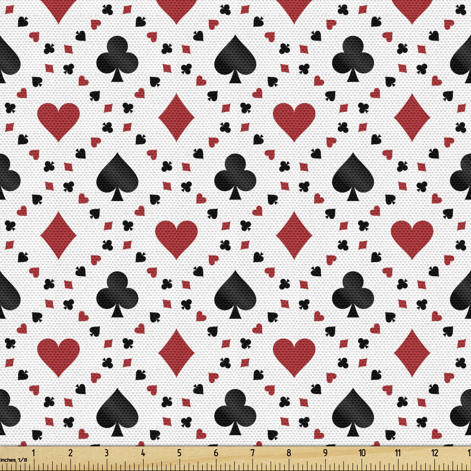 Ambesonne Casino Fabric by the Yard Upholstery, Tourist Poker Cards Art ...