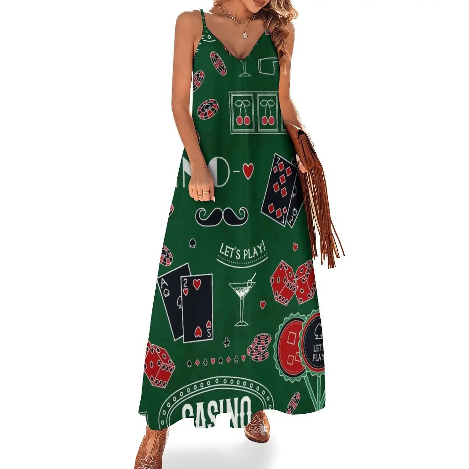 Casino theme. Gambling symbols. Sleeveless Dress dress party night ...