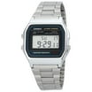 Casio Unisex Quartz Wristwatch, Stainless Steel Vintage Silver A158WA-1, Water Resistant, Metal ...